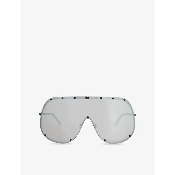 Rick Owens Shield-frame Sunglasses - Blk Temple Gold Lens