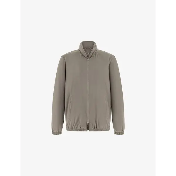 Boggi Milano Hooded Stretch-woven Bomber Jacket