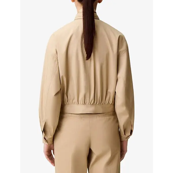 Claudie Pierlot Cotton Trench With Tie Neck Detail - Beige