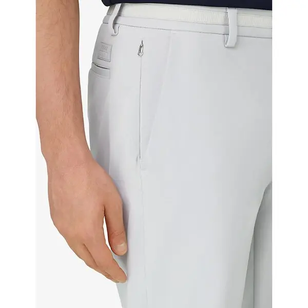 Boggi Milano Tapered-leg Stretch-woven Trousers - Ice