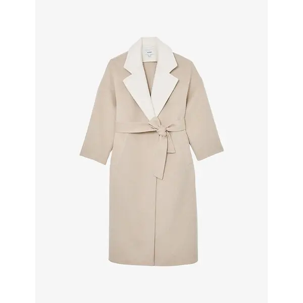 REISS Marcela Contrast-lapel Wool Coat