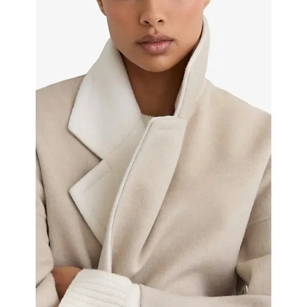 REISS Marcela Contrast-lapel Wool Coat