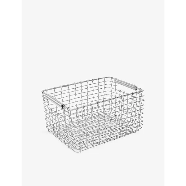 KORBO Rectangular Metal Storage Basket 32cm - Silver