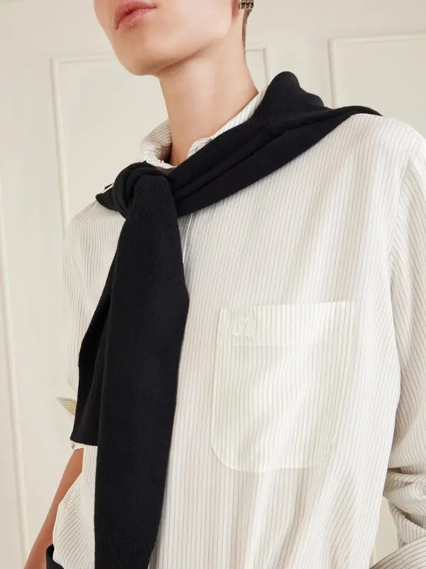 BLAZÉ MILANO Kris Anabas Pinstriped Silk Shirt