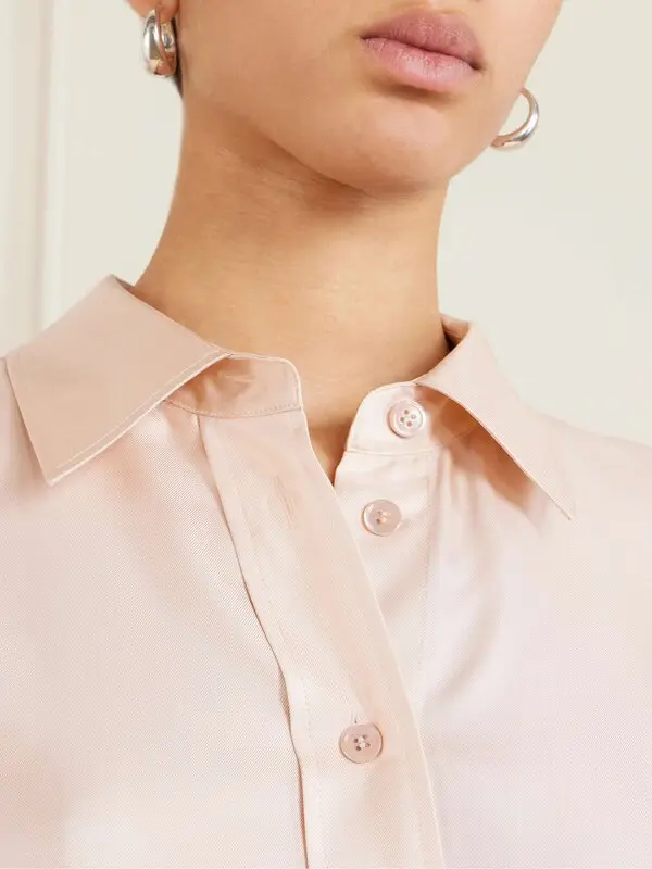 RÓHE Shaped Silk-twill Shirt - Blush