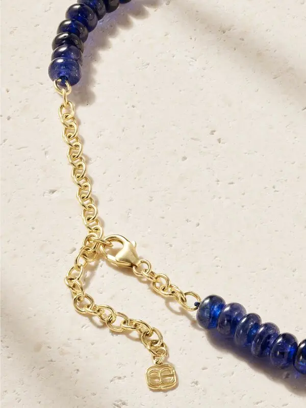 SYDNEY EVAN Celestial 14-karat Sapphire, Diamond And Enamel Necklace