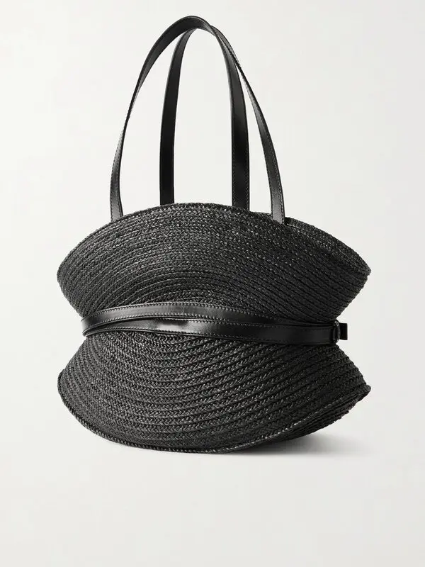 Balmain Shuffle Medium Raffia Shoulder Bag