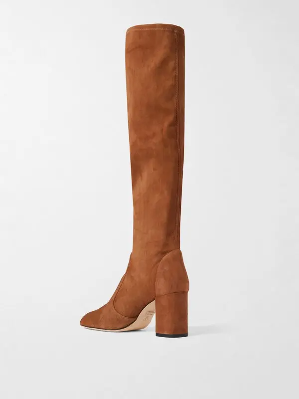 STUART WEITZMAN Lucie Suede Knee Boots - Tan