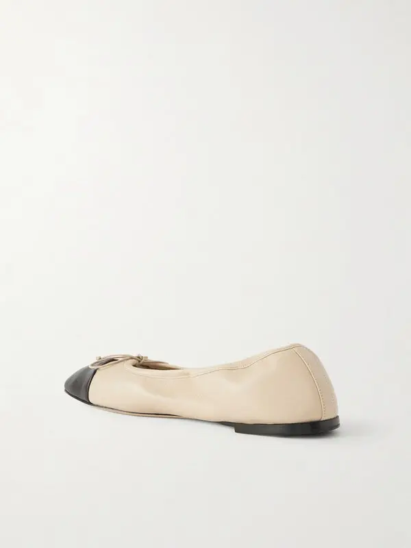 CHRISTEN Tabi Split-toe Leather Ballet Flats - Neutrals