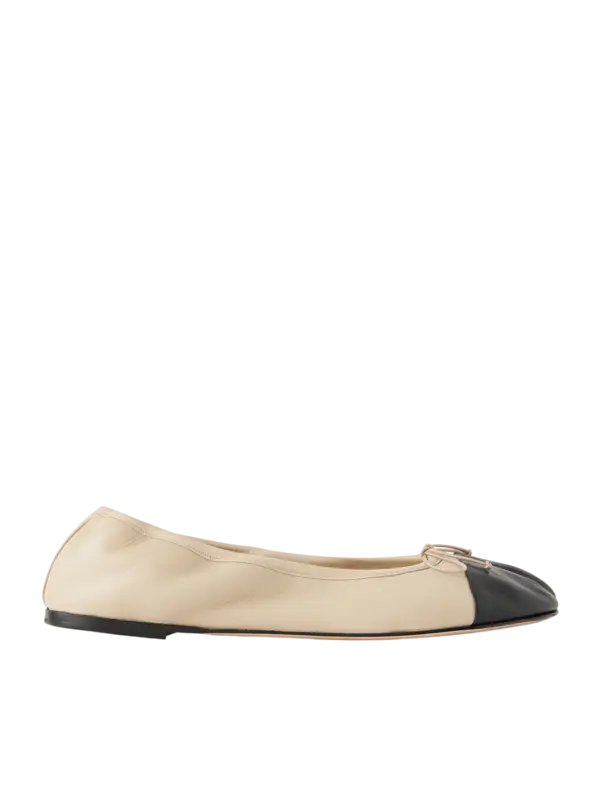 CHRISTEN Tabi Split-toe Leather Ballet Flats - Neutrals