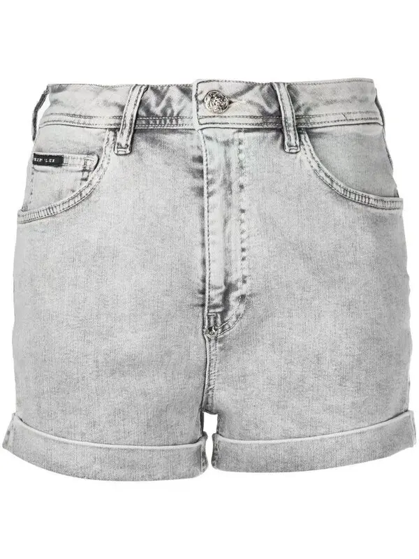 Philipp Plein Denim Short Shorts
