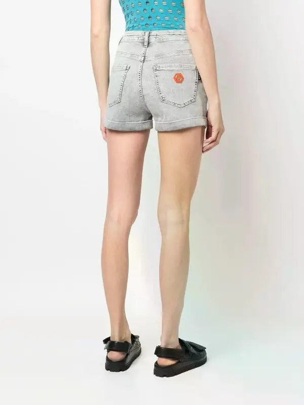 Philipp Plein Denim Short Shorts