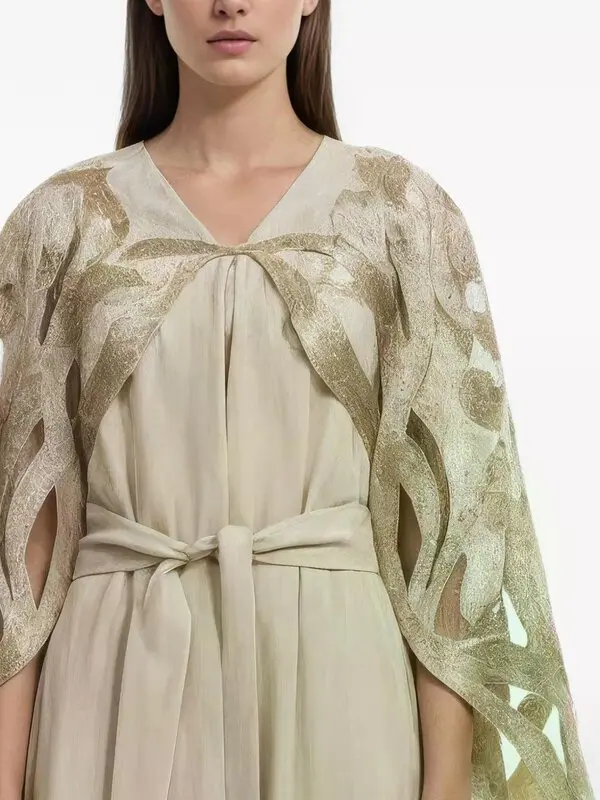 SAIID KOBEISY V-neck Cape-effect Gown