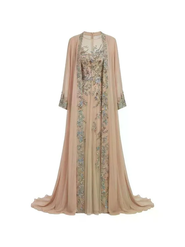SAIID KOBEISY Embellished Cape Gown