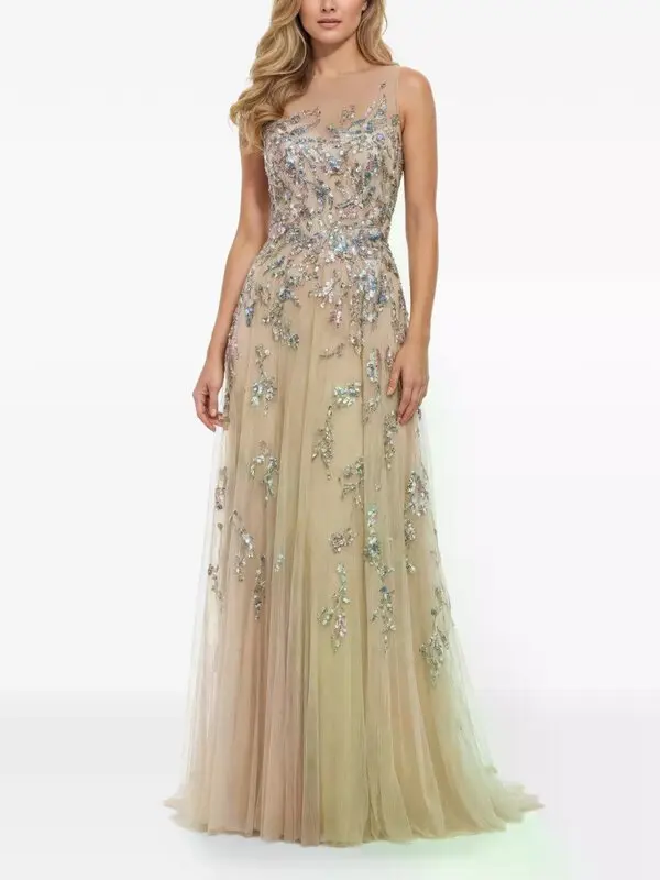 SAIID KOBEISY Embellished Cape Gown