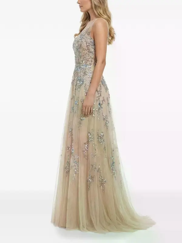 SAIID KOBEISY Embellished Cape Gown