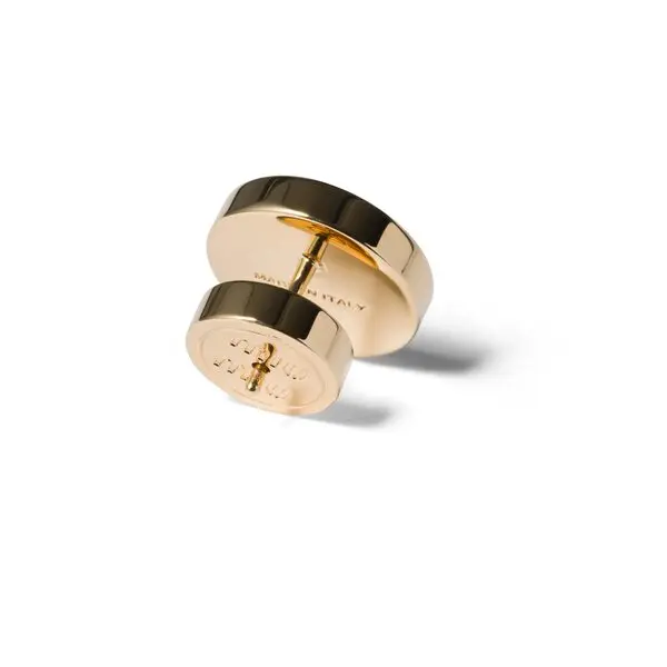 Miu Miu Enameled Metal Stud Earrings - Vanilla