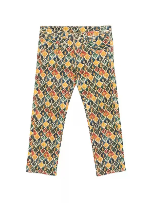 R13 Printed Cropped Jeans