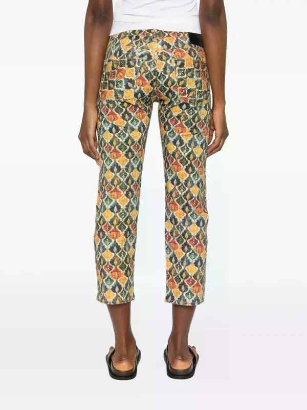 R13 Printed Cropped Jeans