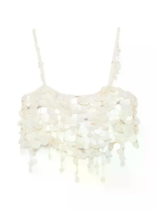 Retrofete Eudora Beaded-embellishment Top - White