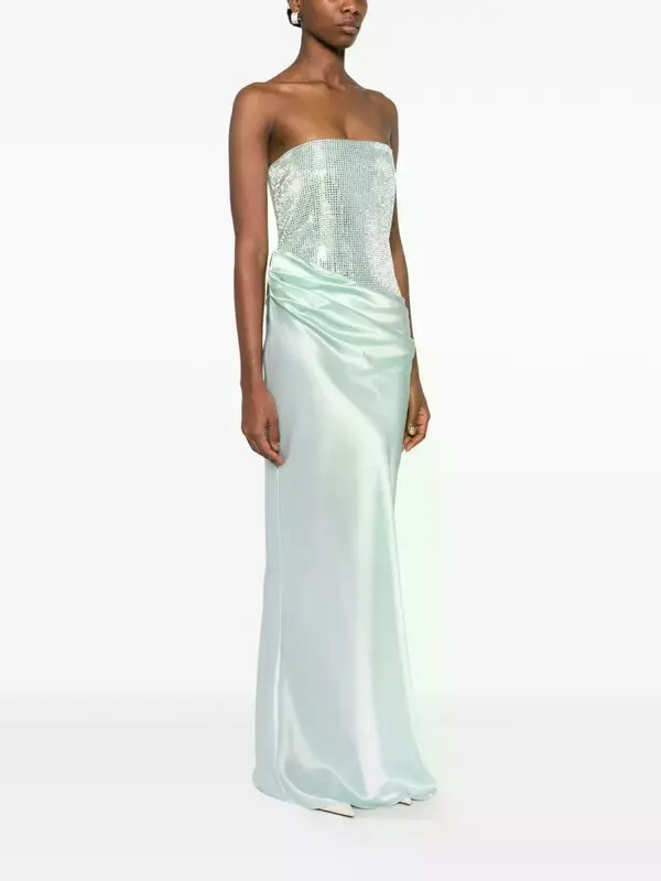 Retrofete Alexandra Draped Maxi Dress - Blue