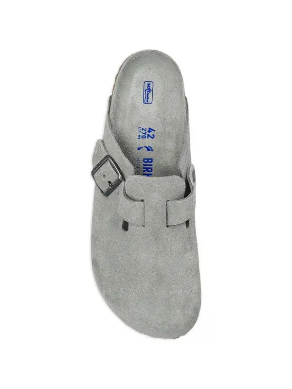 BIRKENSTOCK Boston Suede Mules - Grey