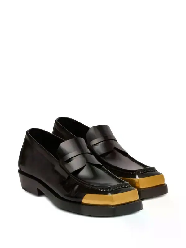Balmain Square-toe Leather Loafers
