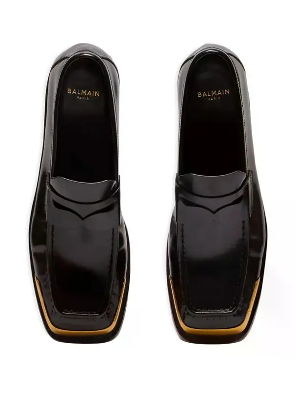 Balmain Square-toe Leather Loafers