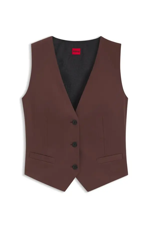 Hugo Regular-fit Waistcoat In Stretch Fabric