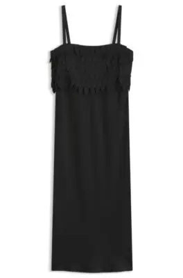 BOSS Strappy Dress With Laser-cut Detail