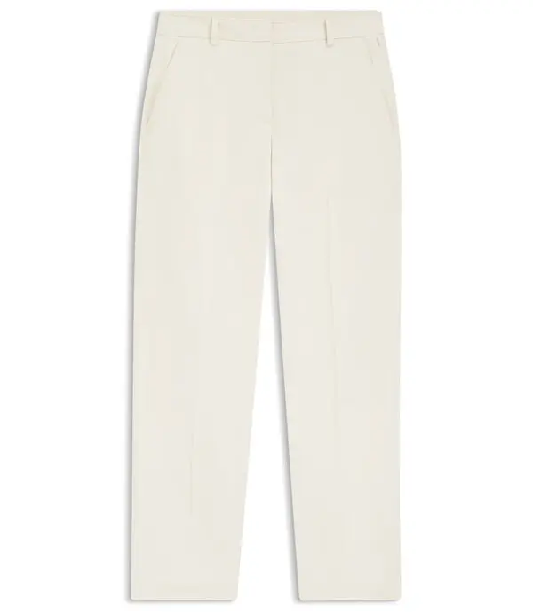 BOSS Regular Fit Trousers In Stretch Cotton - White