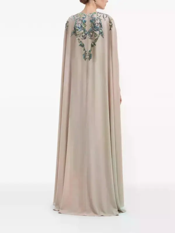 SAIID KOBEISY Embellished-front Cape Dress
