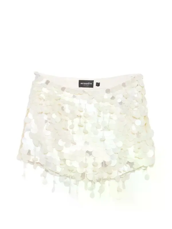 Retrofete Beaded-embellishment Mini Skirt - White