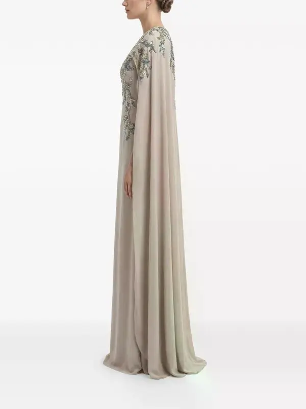 SAIID KOBEISY V-neck Cape-effect Gown