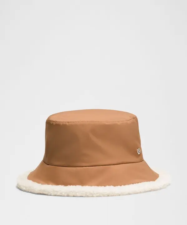 Lululemon Boucle Fleece Reversible Bucket Hat - Chestnut Brown/light Ivory