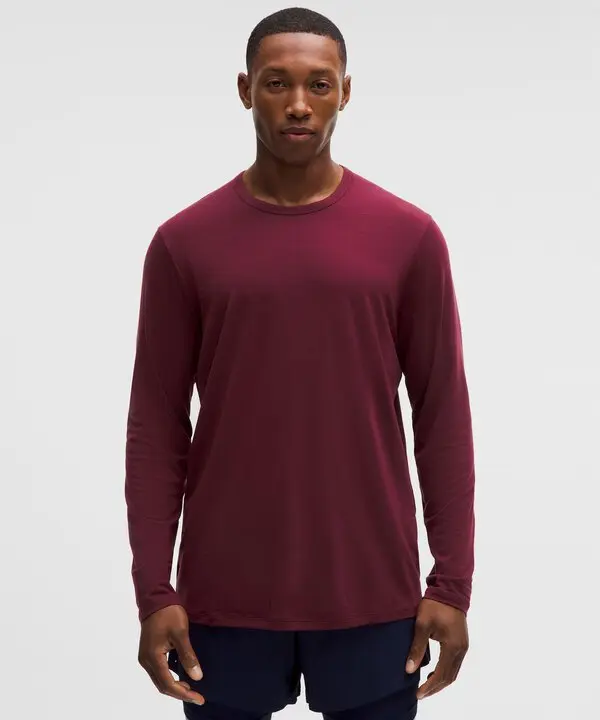 Lululemon Mile Maker Merino Wool-blend Long-sleeve Shirt - Burgundy Bay