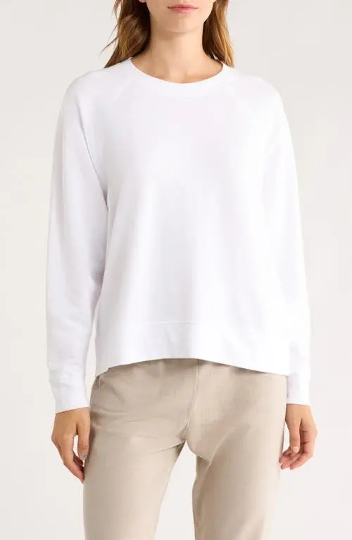 JAMES PERSE Cotton French Terry Relaxed Sweater - White