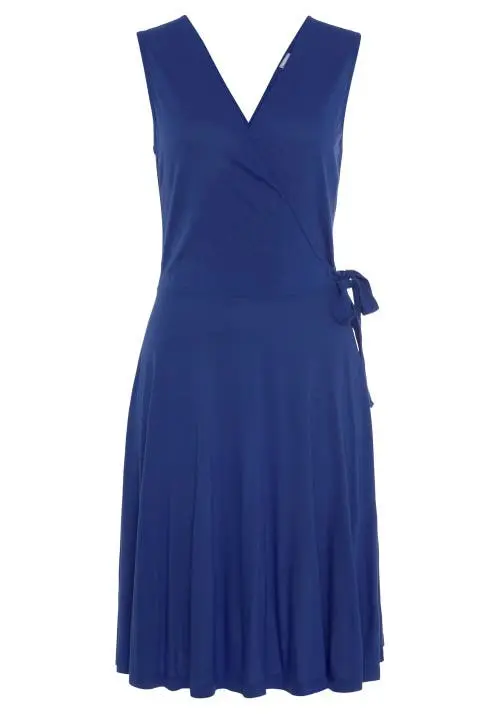 LASCANA Sleeveless Wrap Dress - Blue
