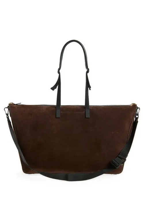 Moncler Carlo Suede Duffle Bag - Chocolate