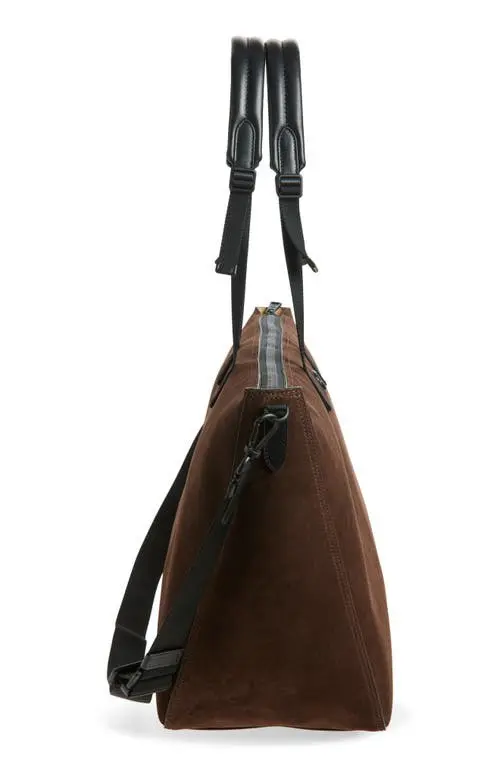 Moncler Carlo Suede Duffle Bag - Chocolate