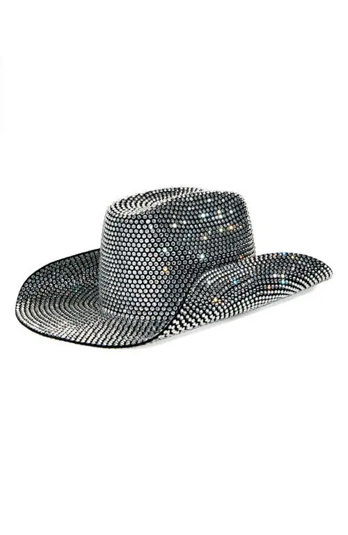 Ruslan Baginskiy Crystal Embellished Cowboy Hat - Black