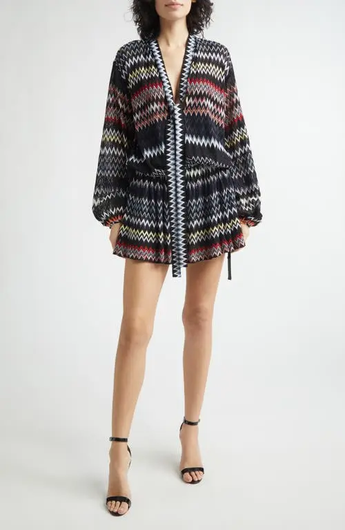Missoni Long Sleeve Zigzag Knit Minidress