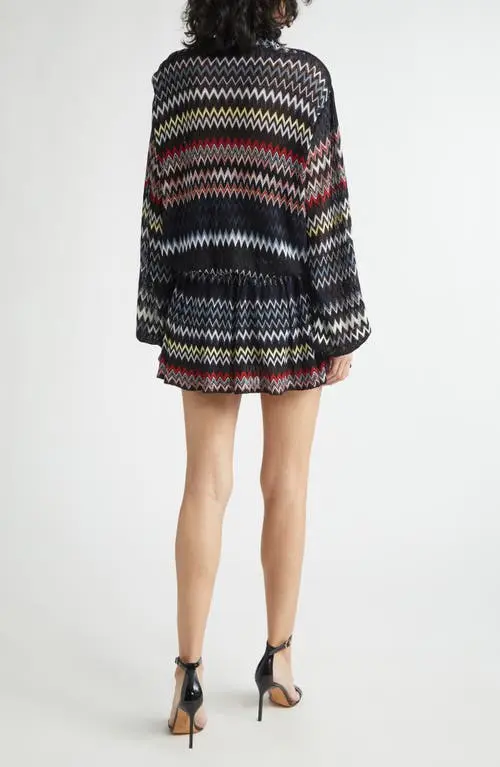 Missoni Long Sleeve Zigzag Knit Minidress