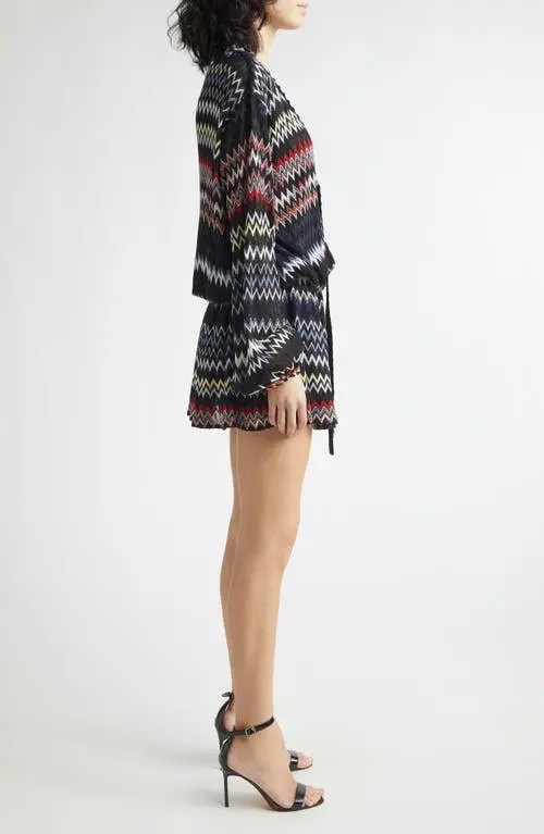 Missoni Long Sleeve Zigzag Knit Minidress