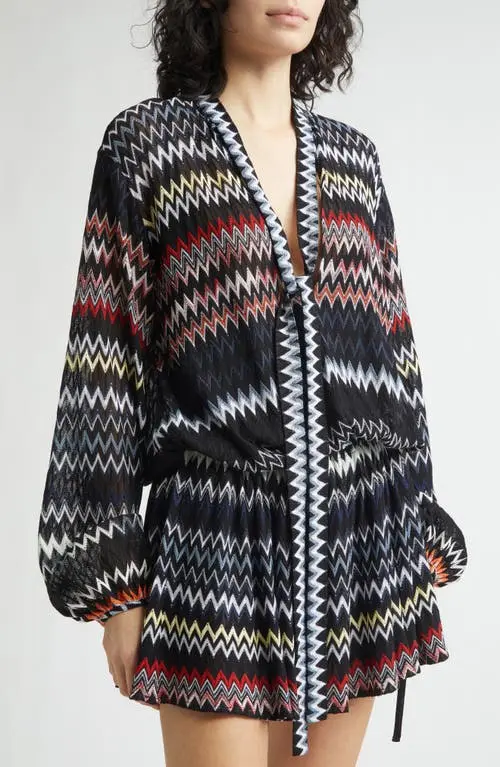Missoni Long Sleeve Zigzag Knit Minidress