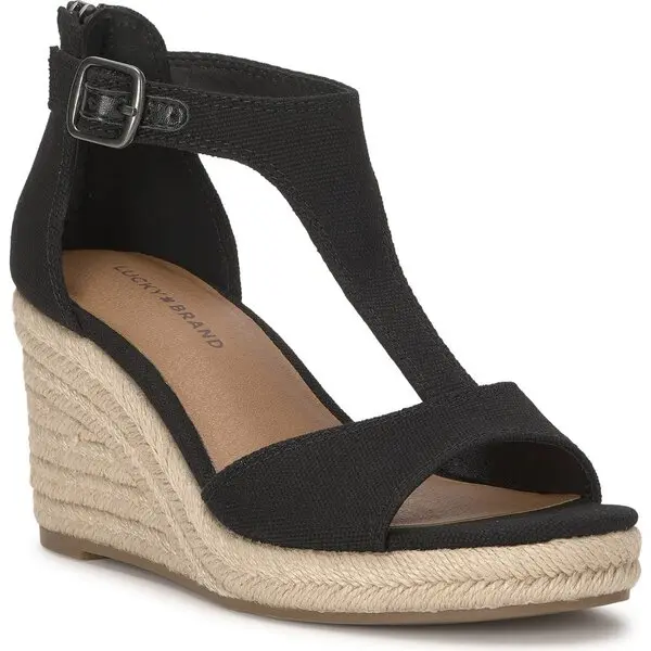 Lucky Brand Cyleste Platform Wedge Espadrille - Black