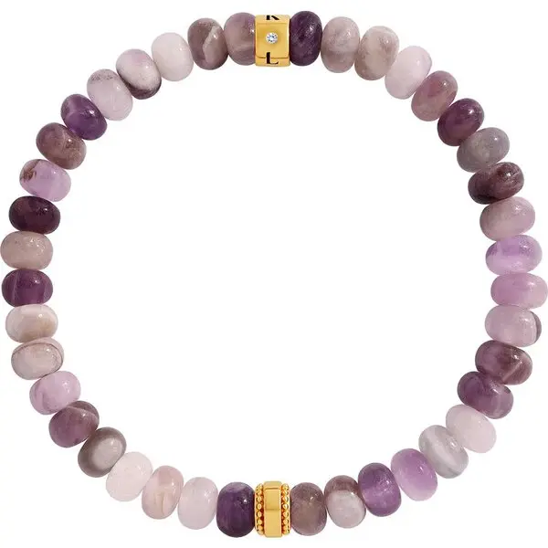 KARMA AND LUCK Amethyst & Cz Gold Bracelet - Purple