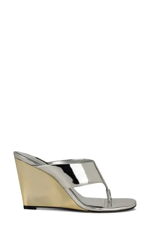 Nine West Presa Wedge Flip Flop - Silver