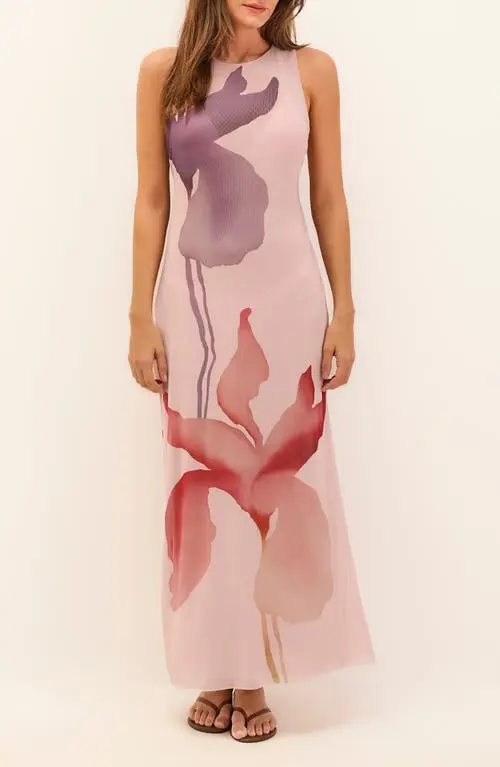 VIX PAULA HERMANNY Floral Print Mesh Cover-up Maxi Dress - Multi