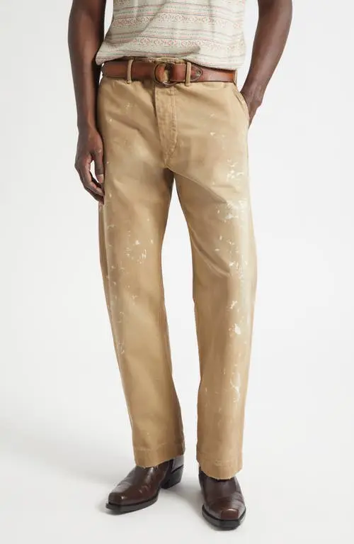 Double Rl Distressed Paint Splatter Field Chinos